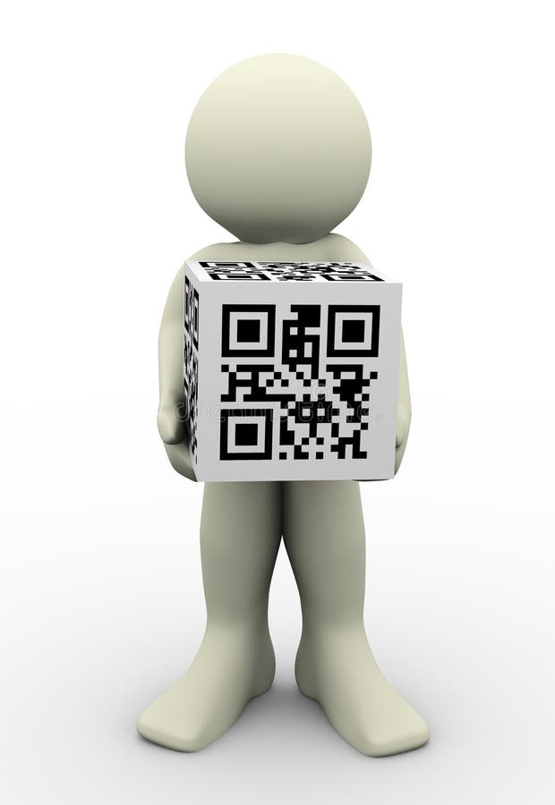 Code De L'homme 3d Et Du Qr (code Barres De Matrice) Illustration Stock ...