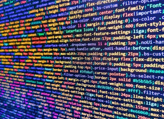 Code De Programmation Du Logiciel Du Développeur. Code Sur Fond Sombre ...