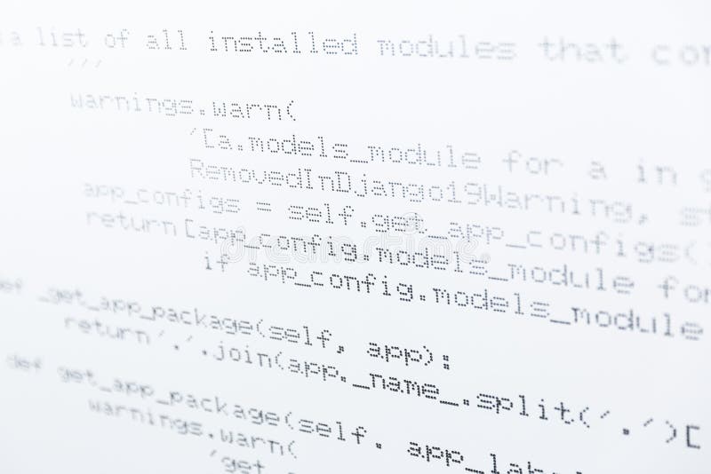 Code De Programmation Sur Un Fond Blanc Photo stock - Image du ...