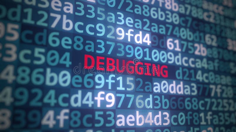 BUG Text and Program Code on the Computer Screen Stock Video - Video of ...