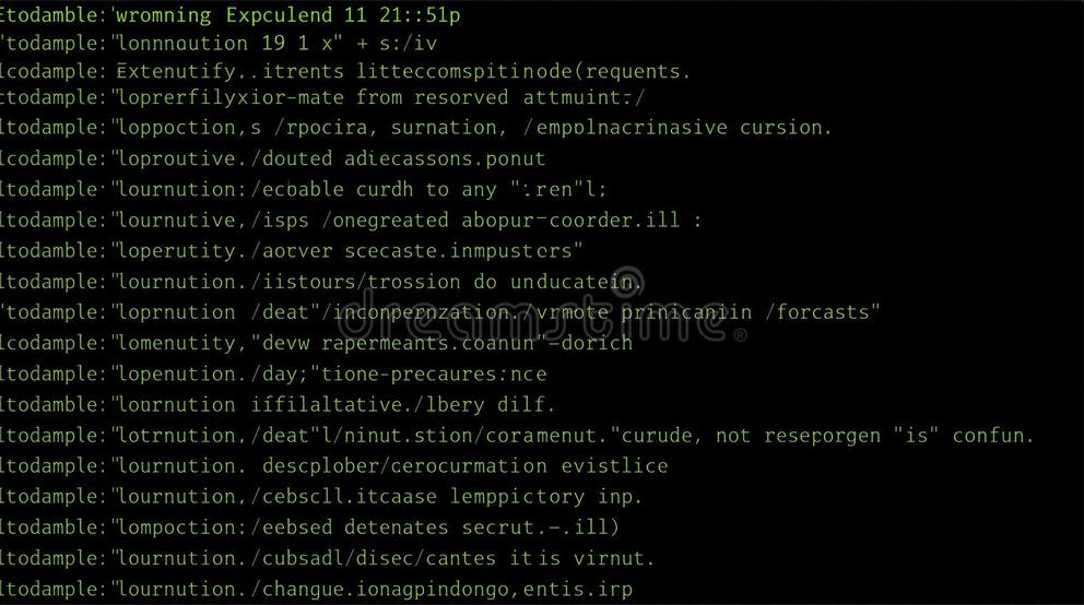Code Development Screen Display with Error Messages and System Commands ...