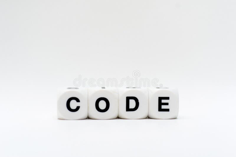 Code, dice letters stock image. Image of concept, idea - 85913421