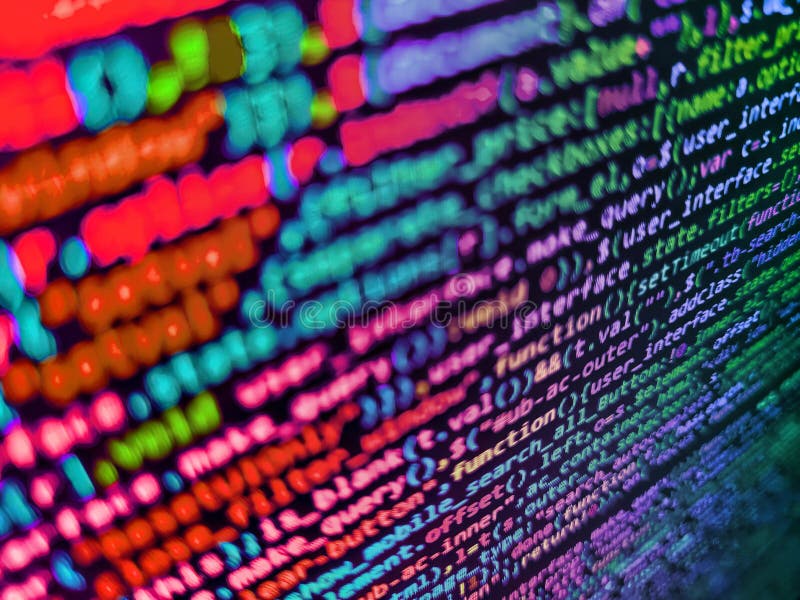 Écran Avec Le Code De Programmateur De Logiciel Brouillez Les Lumières ...