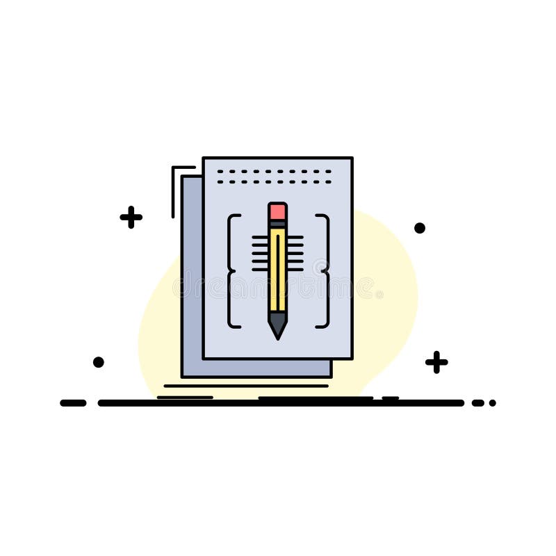 Code Edit Editor Language Program Flat Color Icon Vector Stock Vector Illustration Of