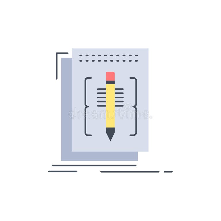 Code, Edit, Editor, Language, Program Flat Color Icon Vector Stock ...