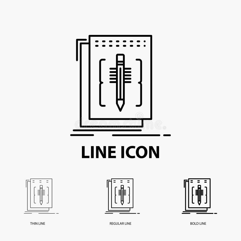 Code Edit Editor Language Program Icon In Thin Regular And Bold Line Style Vector