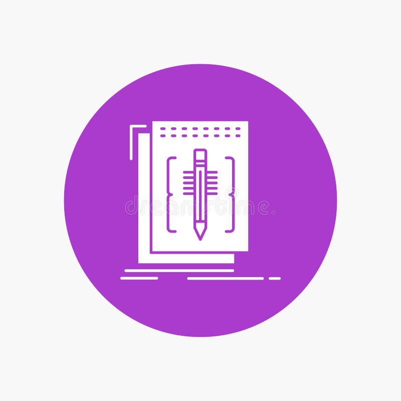 Code, Edit, Editor, Language, Program White Glyph Icon in Circle. Vector Button Illustration ...