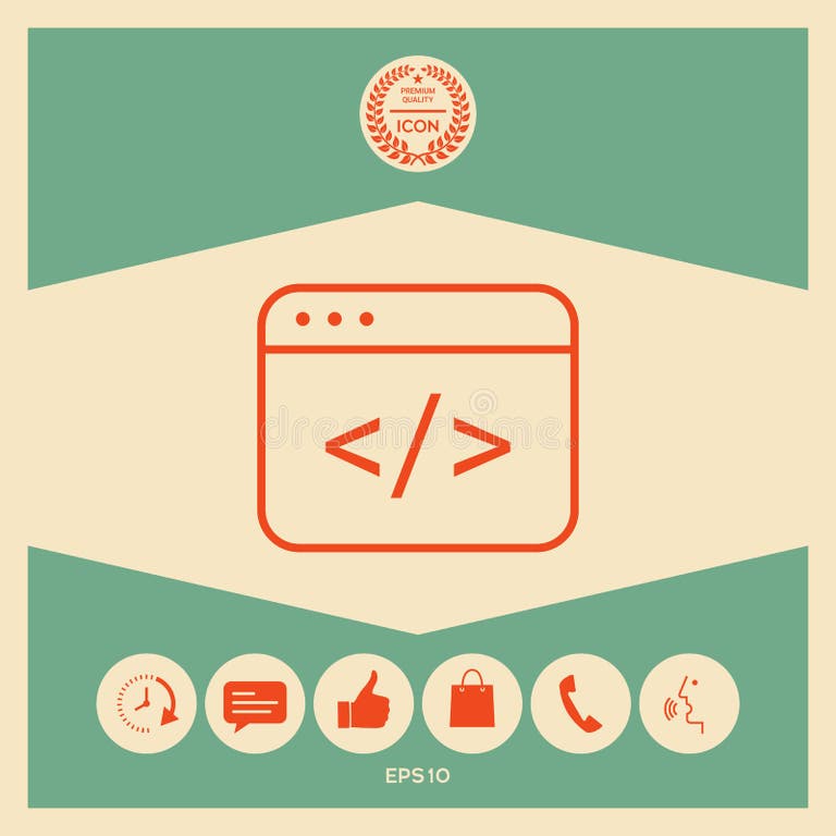 Code editor icon stock vector. Illustration of editor - 118115809