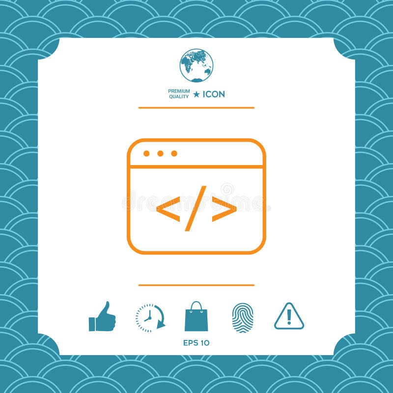 Code editor on a monitor stock vector. Illustration of developer - 39516546