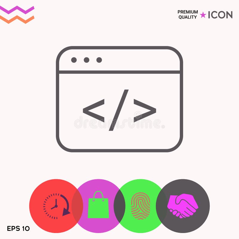 Code editor icon stock vector. Illustration of program - 129361535