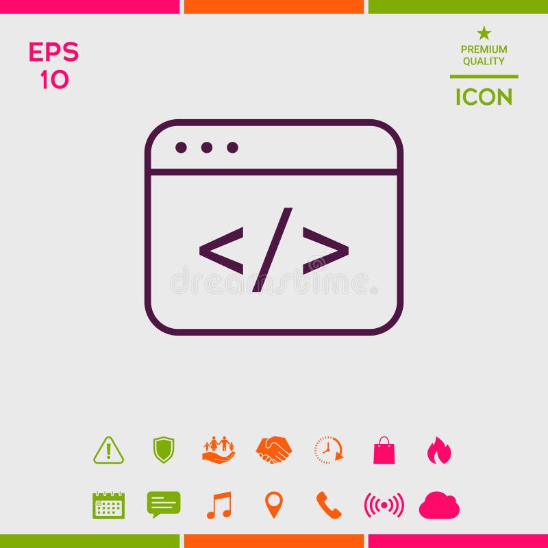 Code editor icon stock vector. Illustration of computer - 118065703