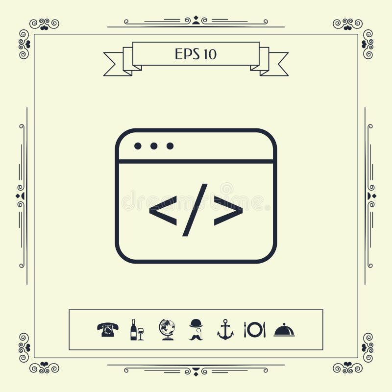 Code editor icon stock vector. Illustration of layout - 123203029