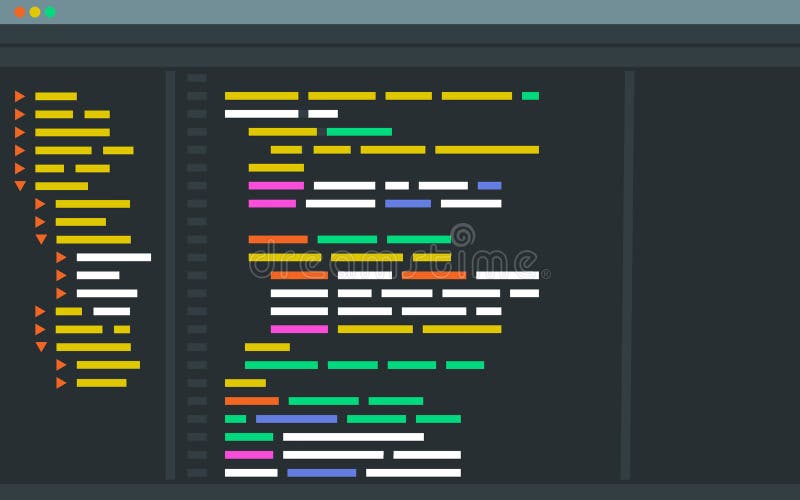 Code Editor Interface on Computer Screen Stock Vector - Illustration of ...