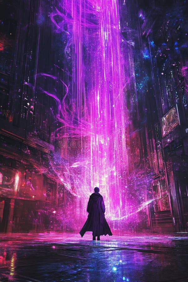 Code Enchantment with Particle System Stock Illustration - Illustration ...