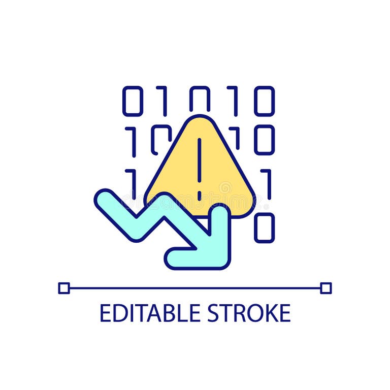 Code errors RGB color icon stock vector. Illustration of stroke - 254916381