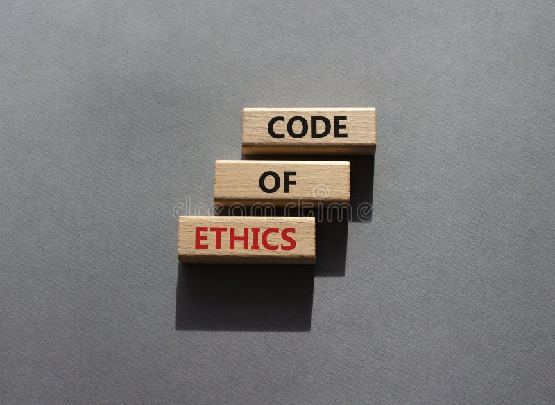 Code of Ethics Symbol. Concept Words Code of Ethics on Wooden Blocks ...