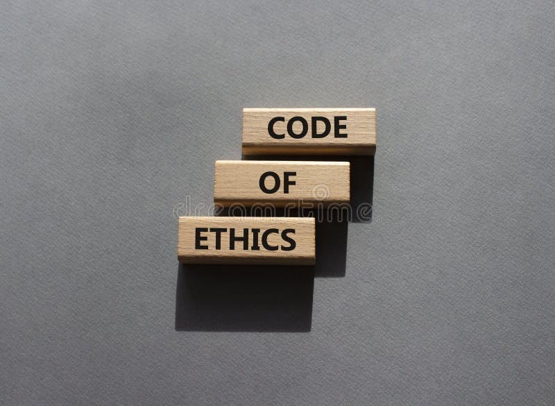 Code of Ethics Symbol. Concept Words Code of Ethics on Wooden Blocks ...