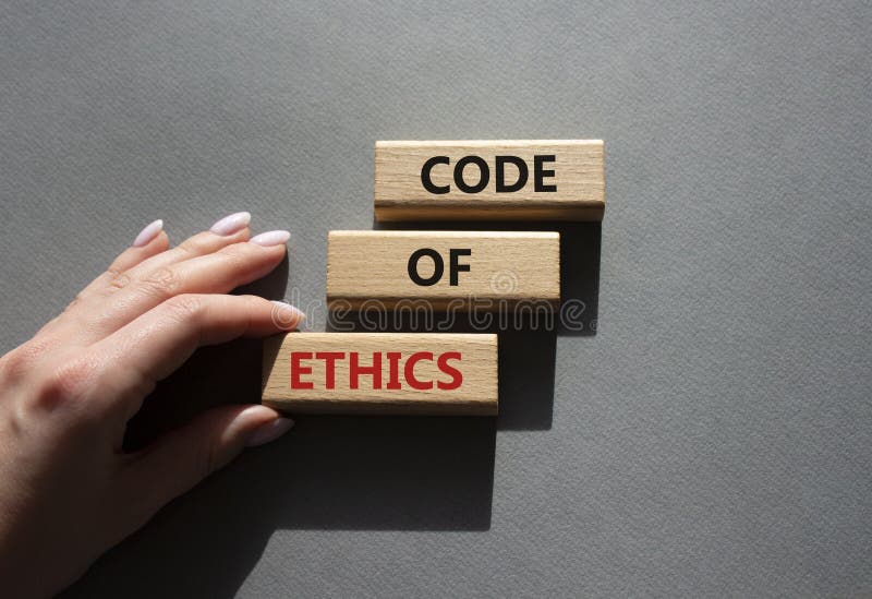 Code of Ethics Symbol. Concept Words Code of Ethics on Wooden Blocks ...