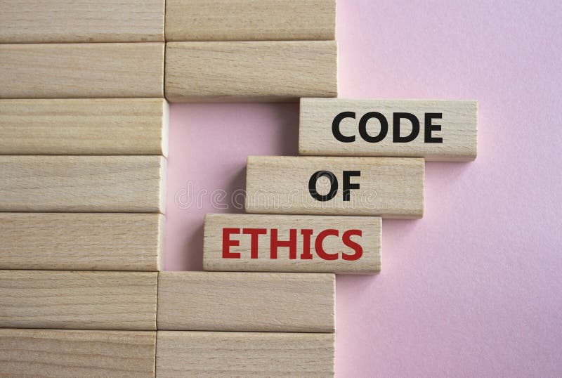 Code of Ethics Symbol. Concept Words Code of Ethics on Wooden Blocks ...