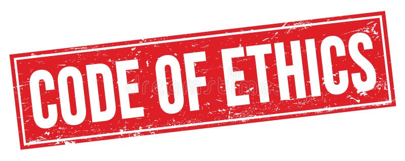 CODE of ETHICS Text on Red Grungy Rectangle Stamp Stock Illustration ...