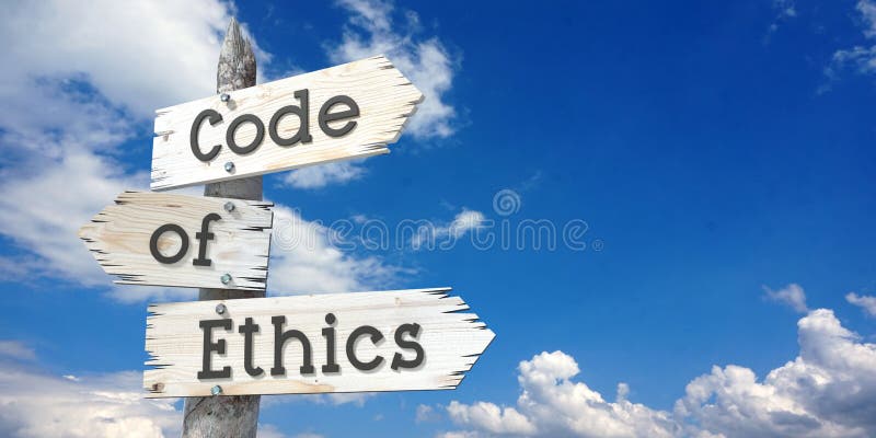 Business Ethics - Wooden Signpost Stock Image - Image of text, word ...