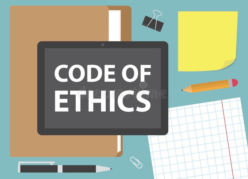 Code of Ethics Written on Tablet Screen Stock Vector - Illustration of ...