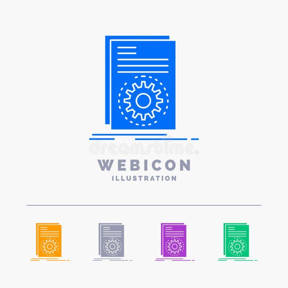 Code, Executable, File, Running, Script 5 Color Glyph Web Icon Template ...