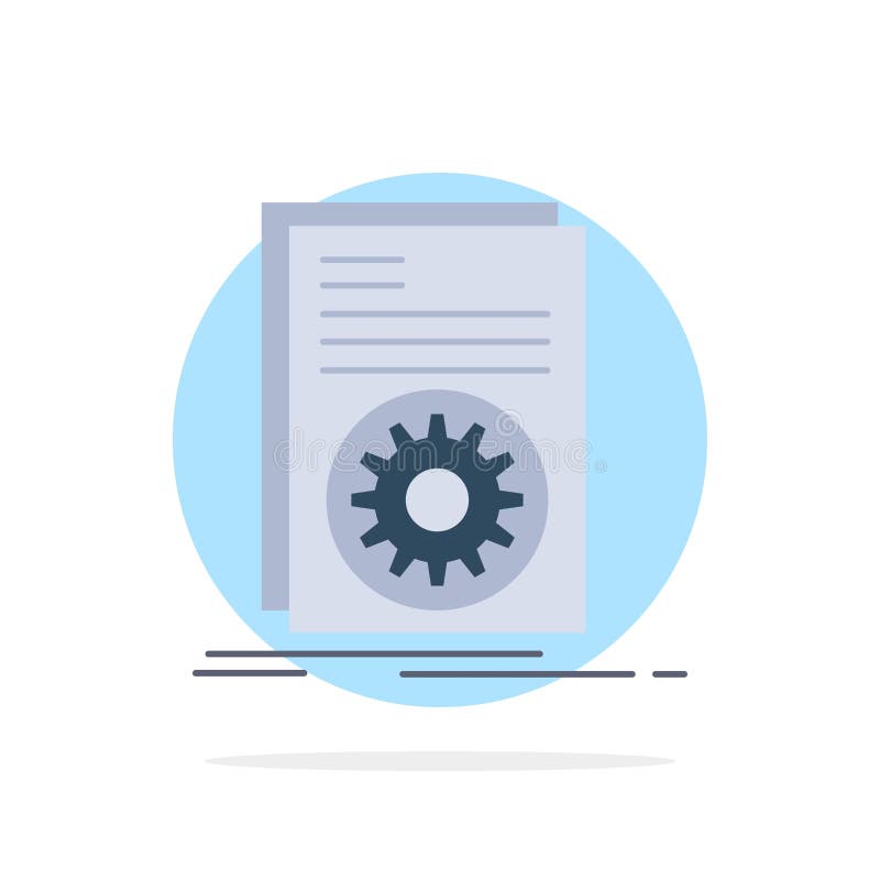 Code, Executable, File, Running, Script Flat Color Icon Vector Stock Vector - Illustration of ...