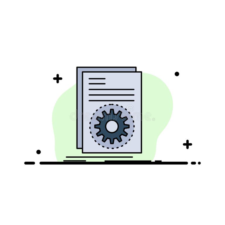 Code, Executable, File, Running, Script Flat Color Icon Vector Stock ...