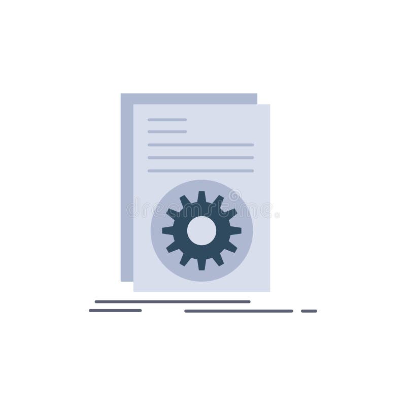 Code Executable File Running Script Flat Color Icon Vector Stock