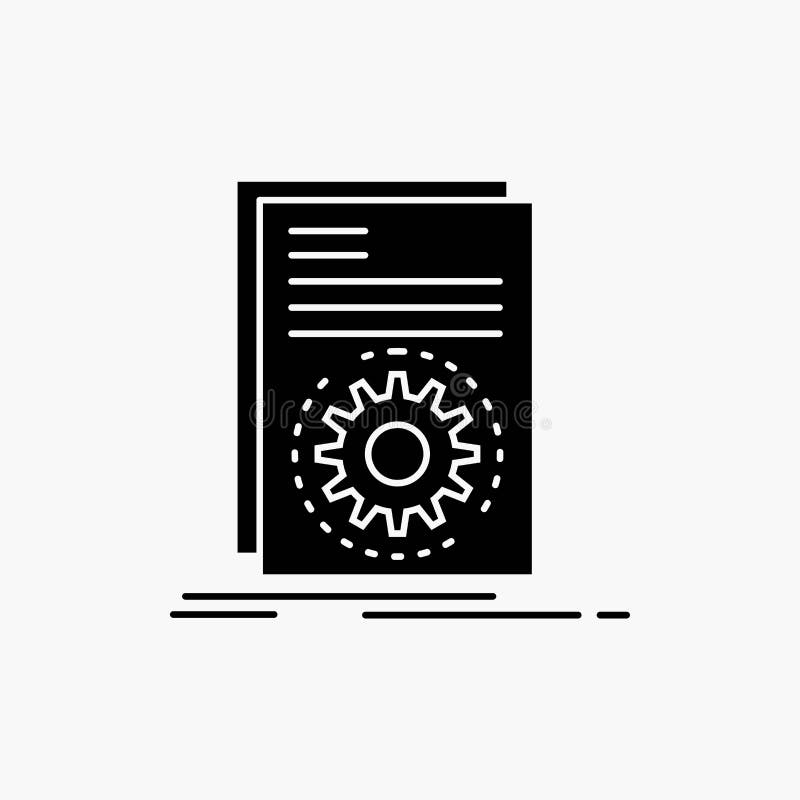 Code Executable File Running Script Glyph Icon Vector Isolated Illustration Stock Vector
