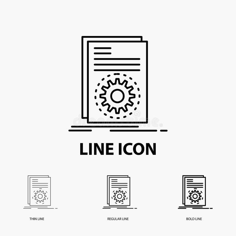 Code, Executable, File, Running, Script Icon in Thin, Regular and Bold Line Style. Vector ...