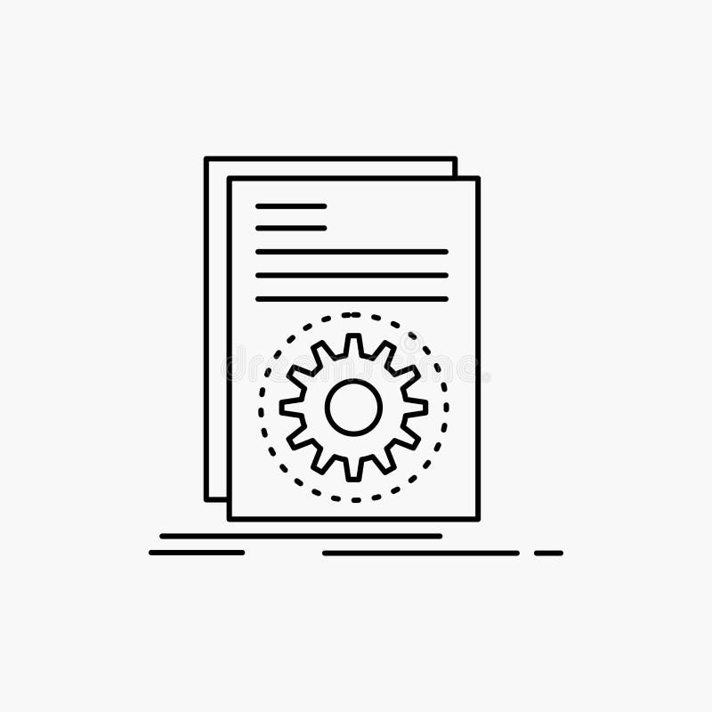 Code Executable File Running Script Line Icon Vector Isolated Illustration Stock Vector