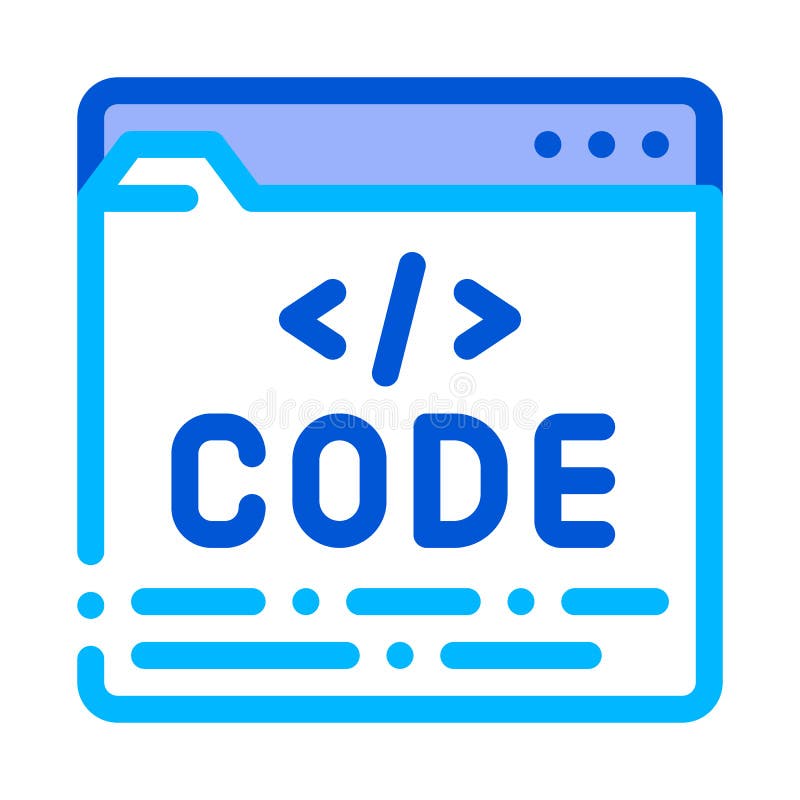 Code File Computer System Vector Thin Line Icon Stock Vector
