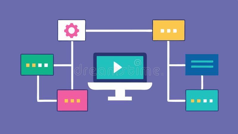 Set Flowchart, Code Terminal, Processor and MySQL Code Icon. Vector Stock Vector - Illustration ...