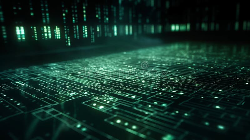 Code Flowing Matrix Style Soft Green Font Realistic. Al Generated Stock ...