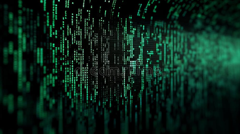 Code Flowing Matrix Style Soft Green Font Realistic. Al Generated Stock ...