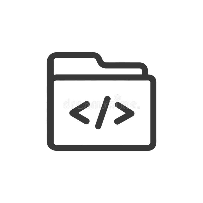 Coding Folder Icon, Program File Storage, Software Development Stock Vector - Illustration of ...