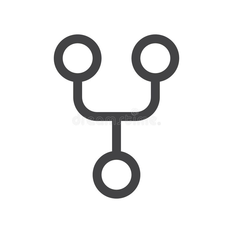 Code Fork Icon Thin Outline Art Symbol Stock Vector - Illustration of ...