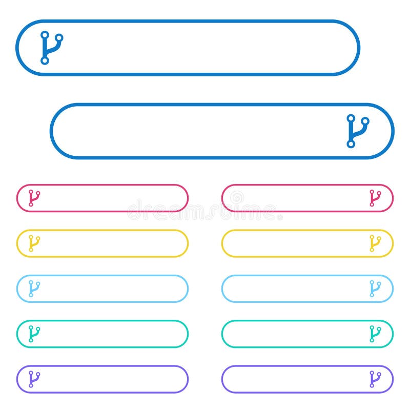 Code Fork Icons In Rounded Color Menu Buttons Stock Vector