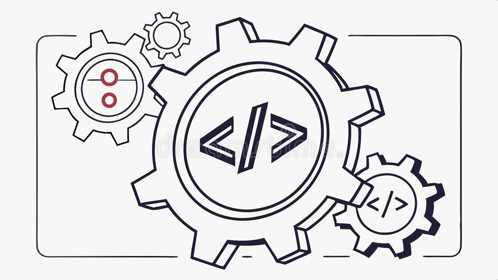 Code in Gear with Arrow, Software Process Design Vector Design ...