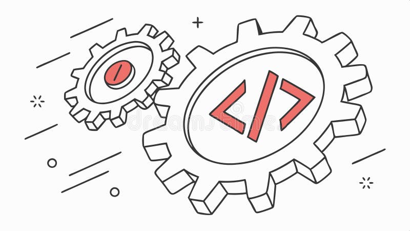 Code In Gear Programming Technology Design Element Vector Design Generative Ai Stock Vector