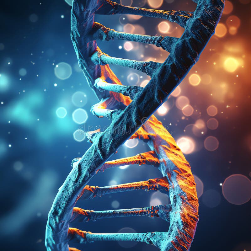 Code of Genetic Human Spiral DNA, AI Generated Stock Illustration ...