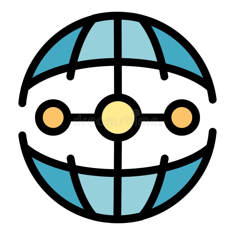 Code Globe Icon Color Outline Vector Stock Vector - Illustration of ...