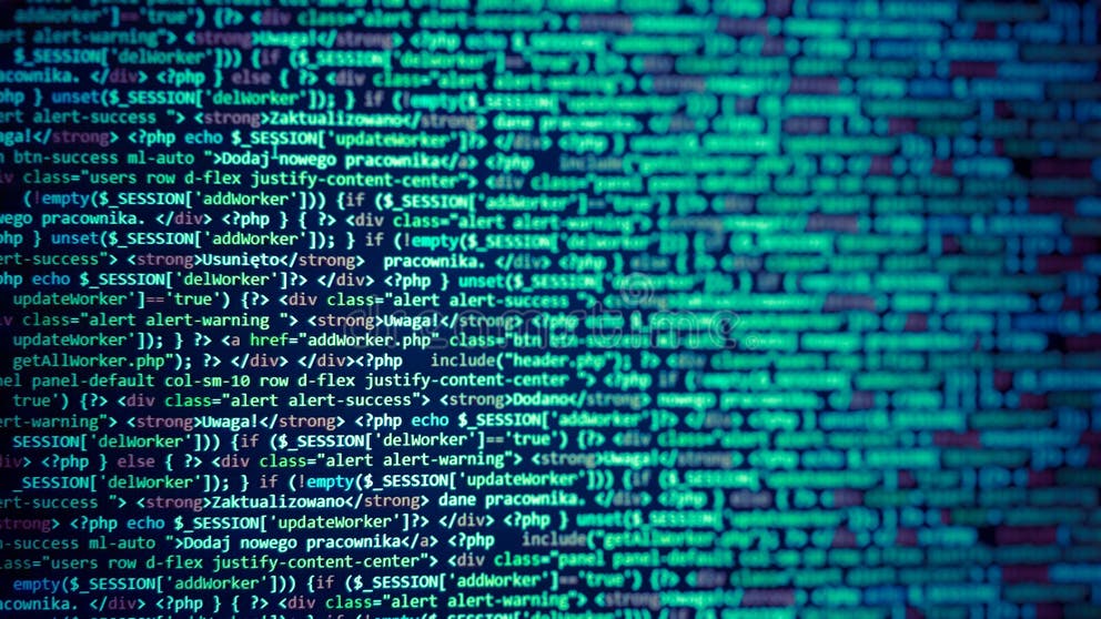 Code, HTML, Php Web Programming Source Stock Photo - Image of ...