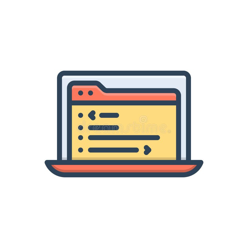 Color Illustration Icon for Code, Coding and Webpage Stock Illustration ... Color Illustration Icon for Code, Coding and Webpage Stock Illustration ...