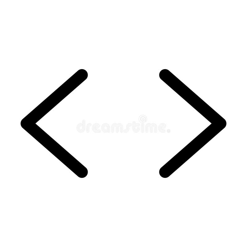 Code Icon Line Isolated on White Background. Black Flat Thin Icon on ...