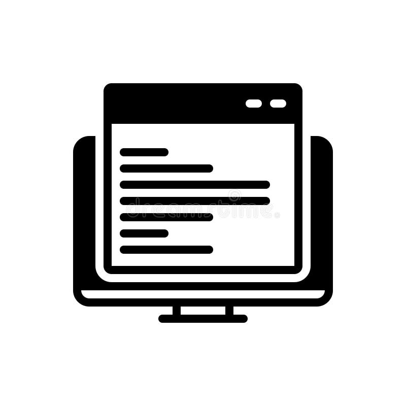 Black Solid Icon for Code, Optimization and App Stock Vector ...