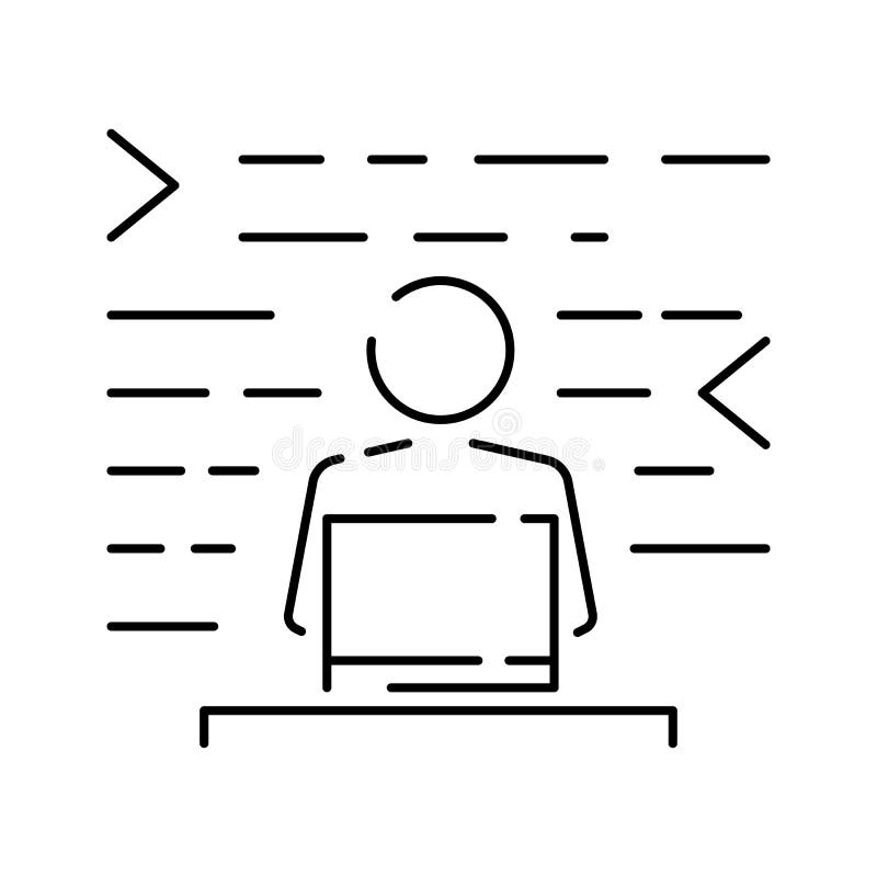 Code Icon In Trendy Flat Style Isolated Coding And Programming Line 9306