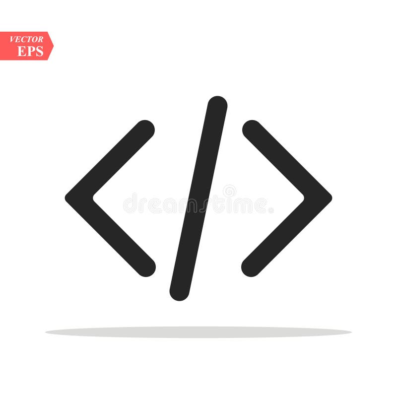 Code Icon in Trendy Flat Style Isolated on Grey Background. Code Symbol ...